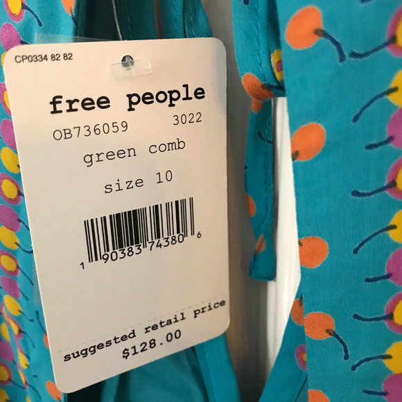 Free People | Dresses | Nwt Free People Coryn Mini Dress Dots Green Sz ...